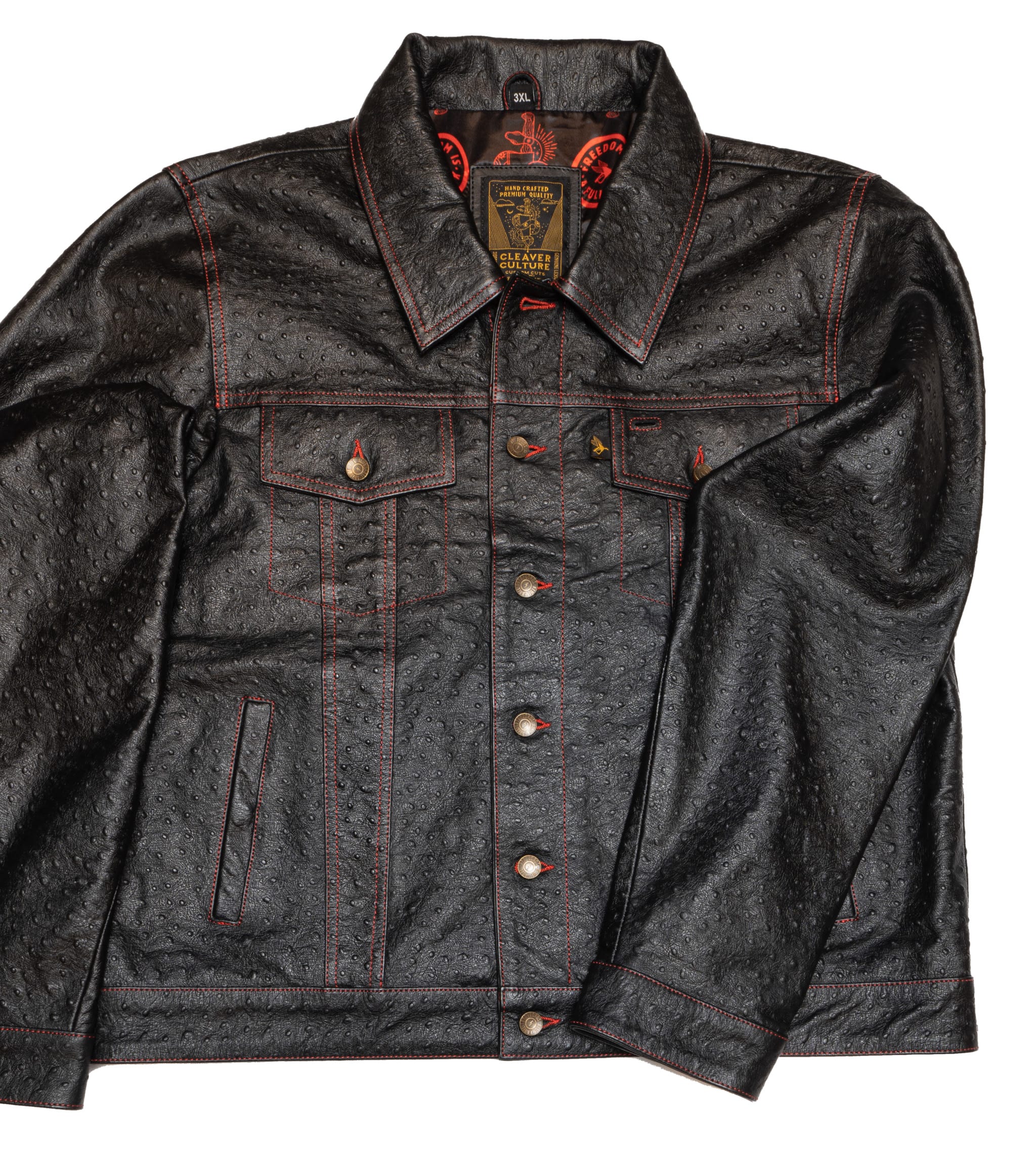 Lords x Cleaver Culture Steazy Ryder Jacket - Black Ostrich Leather ...